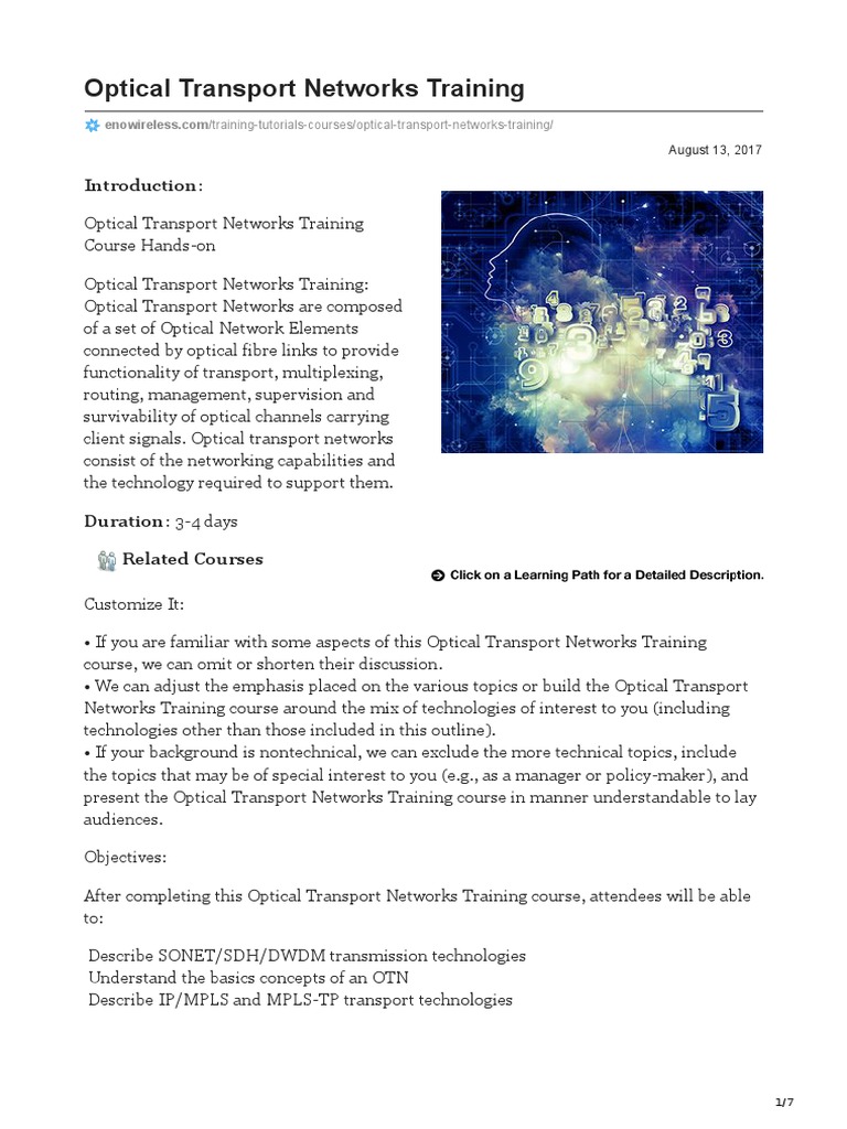 Optical Transport Networks Training | PDF | Wavelength Division ...