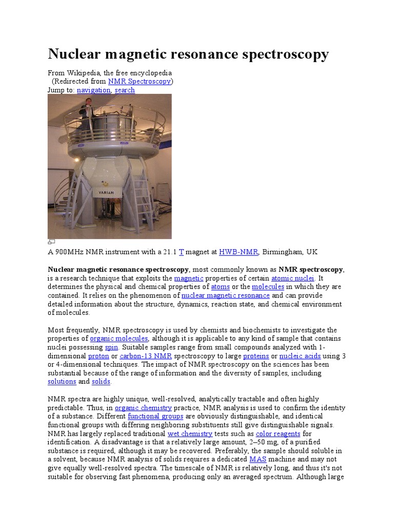 Nuclear Magnetic Resonance Spectros | PDF | Nuclear Magnetic Resonance ...