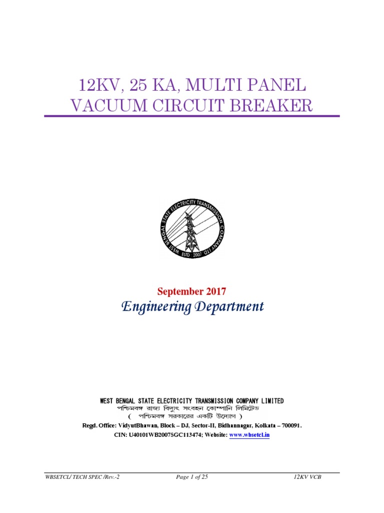 12 KV 25 Ka VCB - Rev2 | PDF