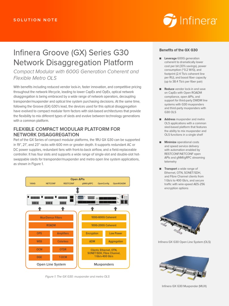 Infinera Groove G30 Network Disaggregation Platform 0166 SN RevB 0720 ...
