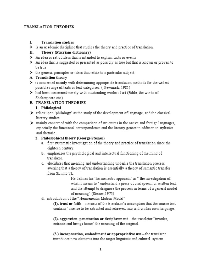 Translation Theories | PDF | Translations | Theory