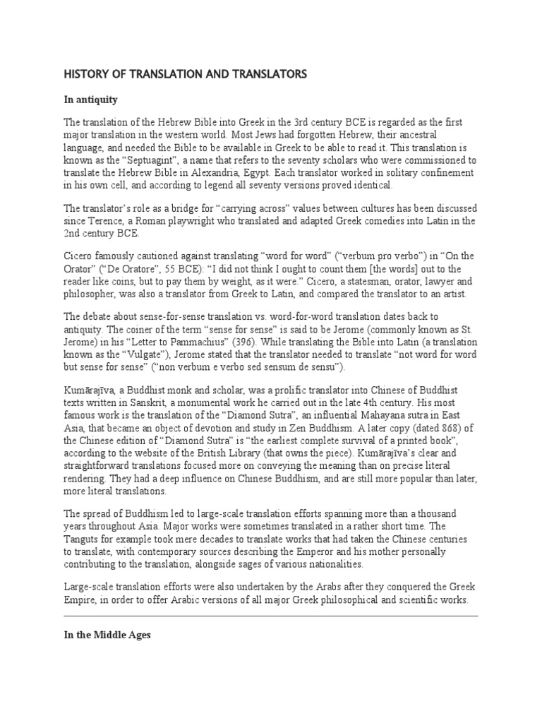History of Translation and Translators 1 | PDF | Neoplatonism ...