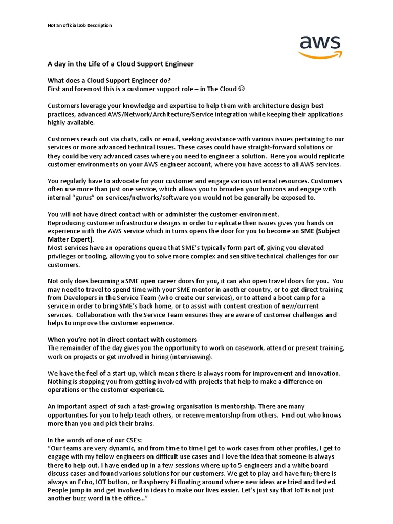 A Day in the Life of an AWS Cloud Support Engineer: Solving Complex ...