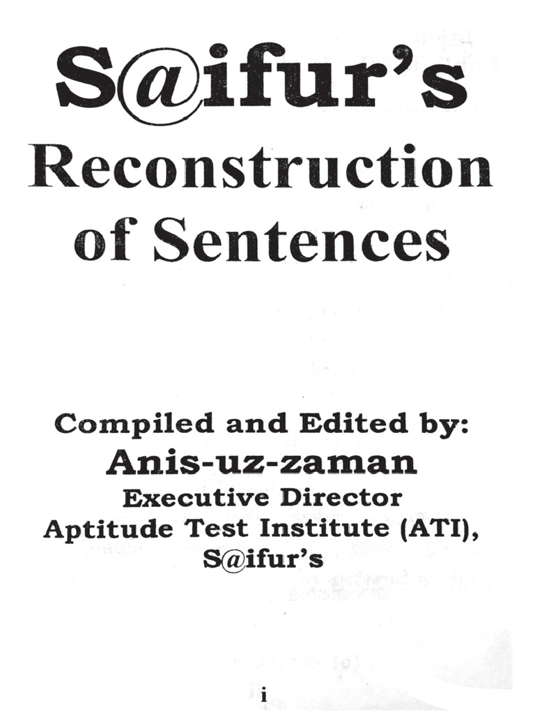 Saifurs Reconstruction of Sentence | PDF