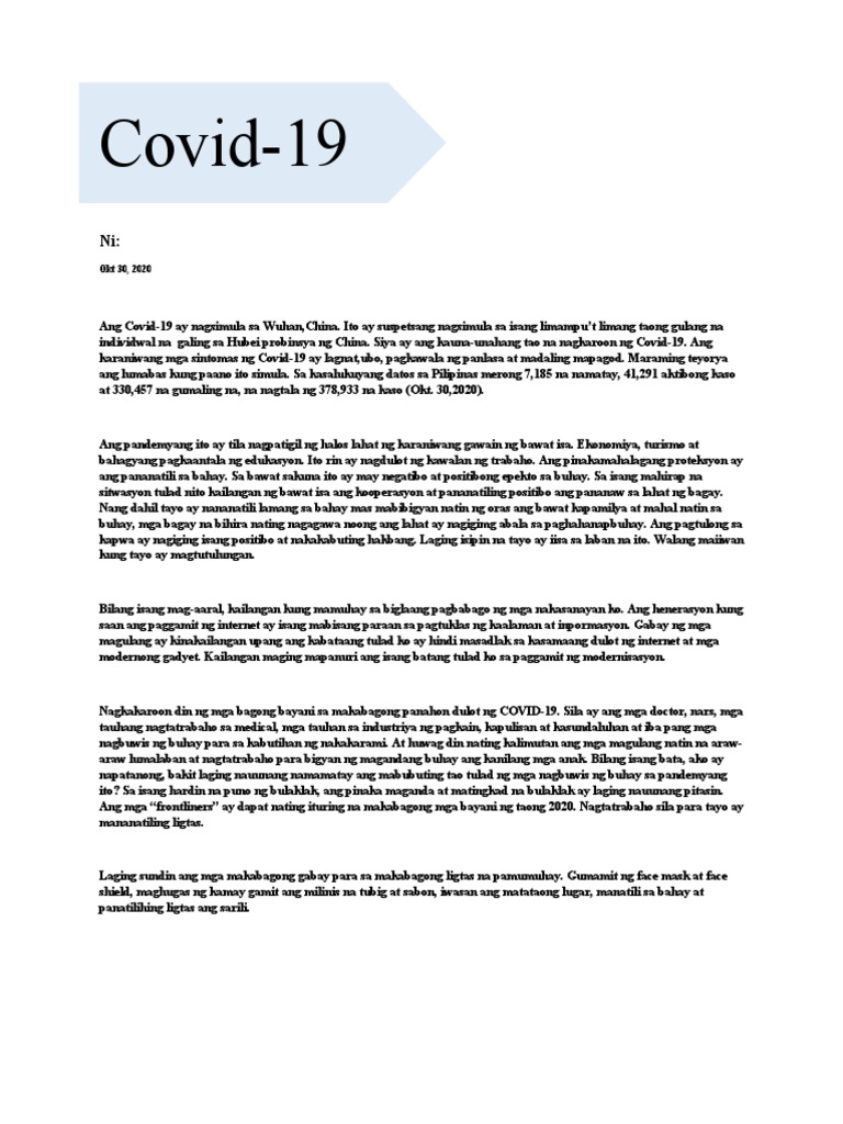 Covid-19 Tagalog-Final | PDF