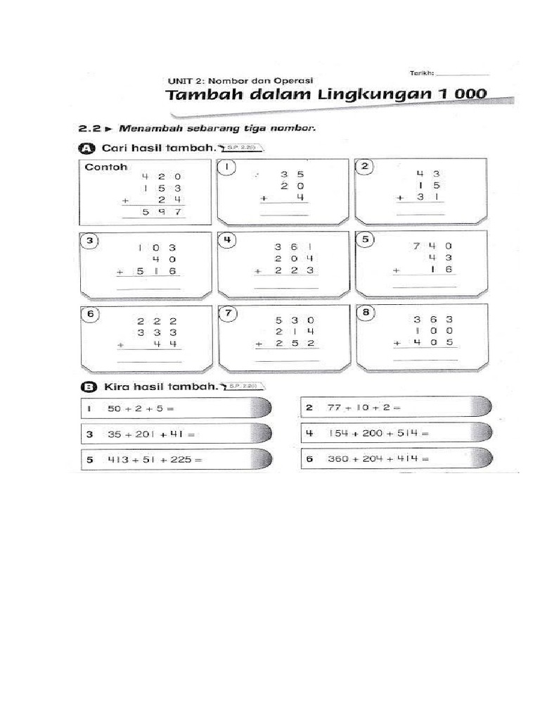 Latihan Matematik Tahun 3 | PDF