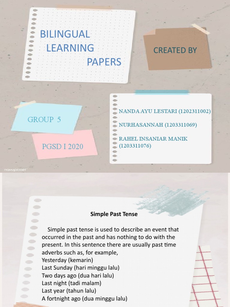 Power Point Bilingual Kelompok 5 | PDF | Verb | Semantic Units