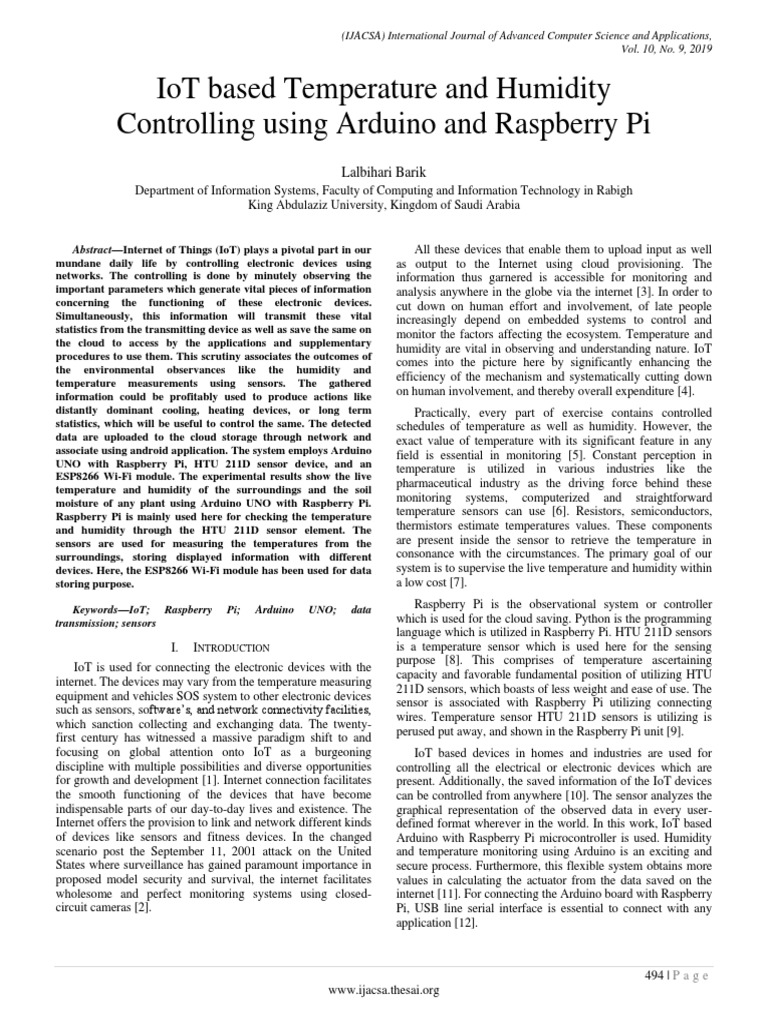 Paper 66-IoT Based Temperature and Humidity Controlling | PDF ...