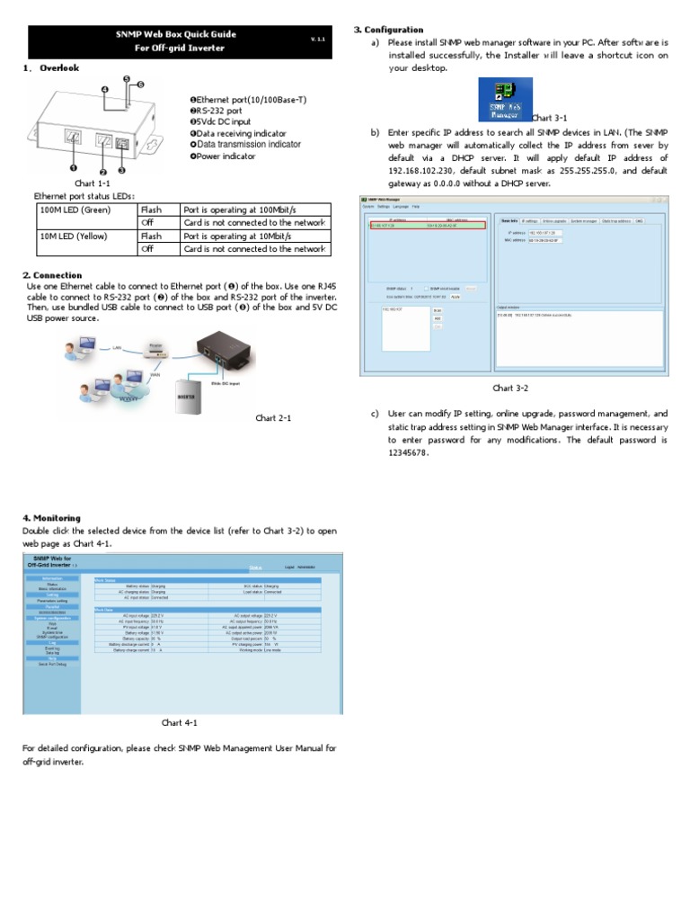SNMP Web Box Quick Guide | PDF | Ip Address | Internet Protocols