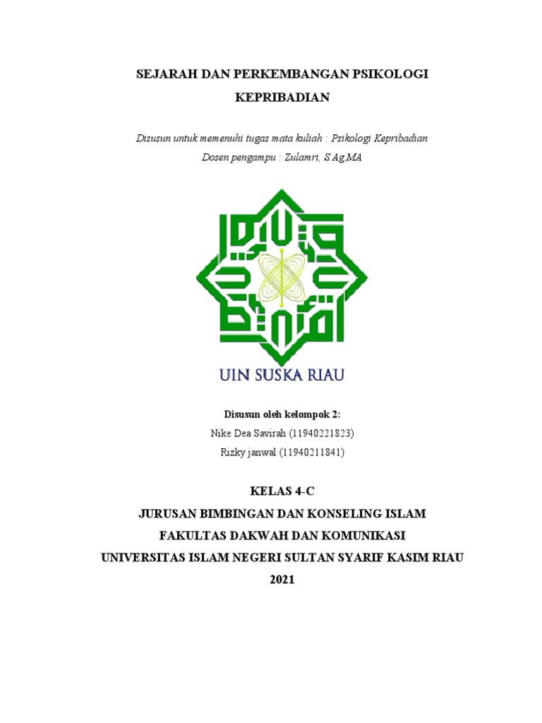 Kel 2 Psikologi Kepribadian Bki 4C | PDF