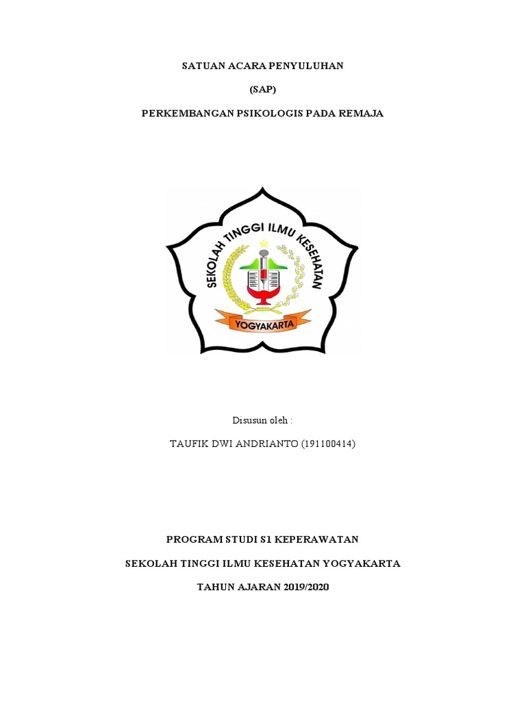 Sap Perkembangan Psikologi Remaja | PDF | Pengembangan Diri