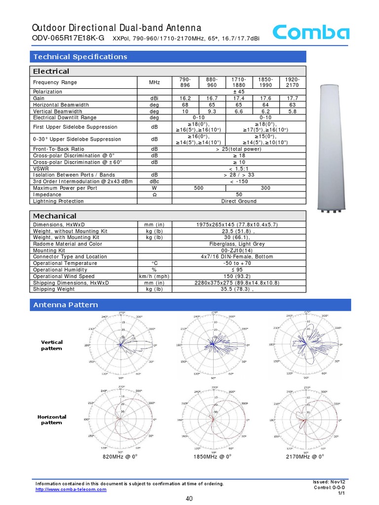 Comba Product Catalog 2012-Pages-40-42 | PDF | Antenna (Radio) | Decibel