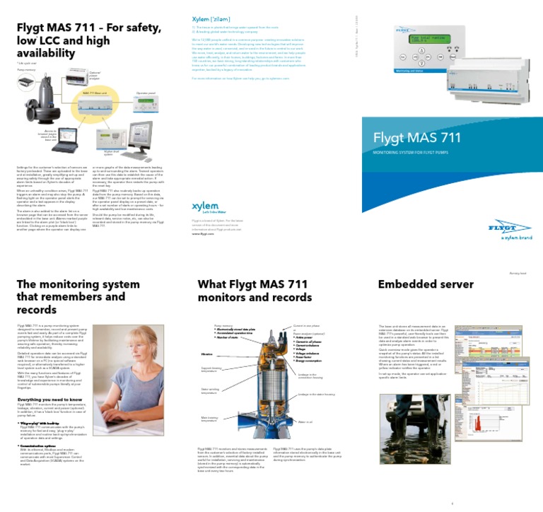 Flygt MAS 711 Pump Monitoring System | PDF | Pump | Computer Engineering