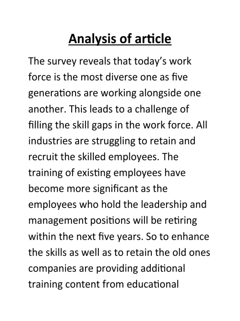 Analysis of Article (Training) | PDF | Career & Growth