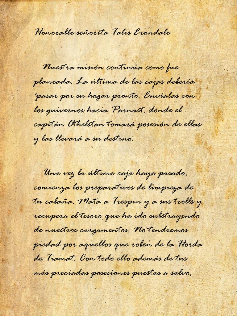 Instrucciones de Rezmir a Talis Erondale | PDF | Novela negra ...