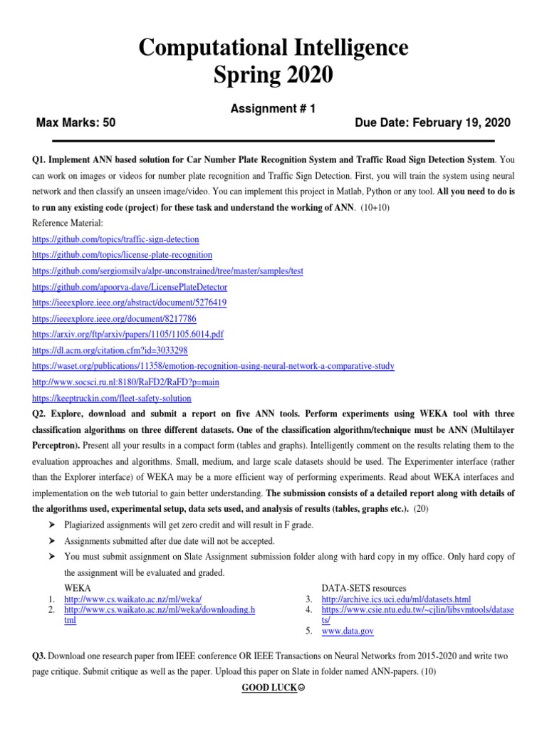 Assignment - 1-Sp-2020 | PDF | Statistical Classification | Computational Neuroscience
