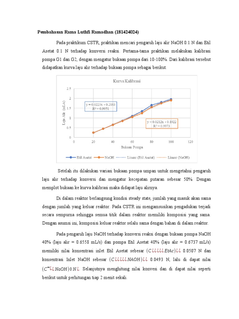 Pembahasan Labtek CSTR Part 2 | PDF