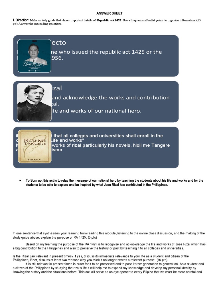 Claro M. Recto: He Was The One Who Issued The Republic Act 1425 or The ...