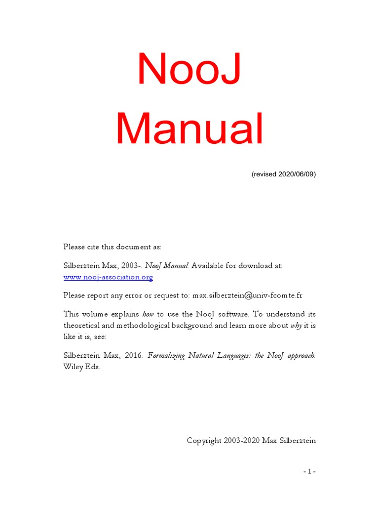 Nooj Manual: (Revised 2020/06/09) | PDF | Parsing | Morphology ...
