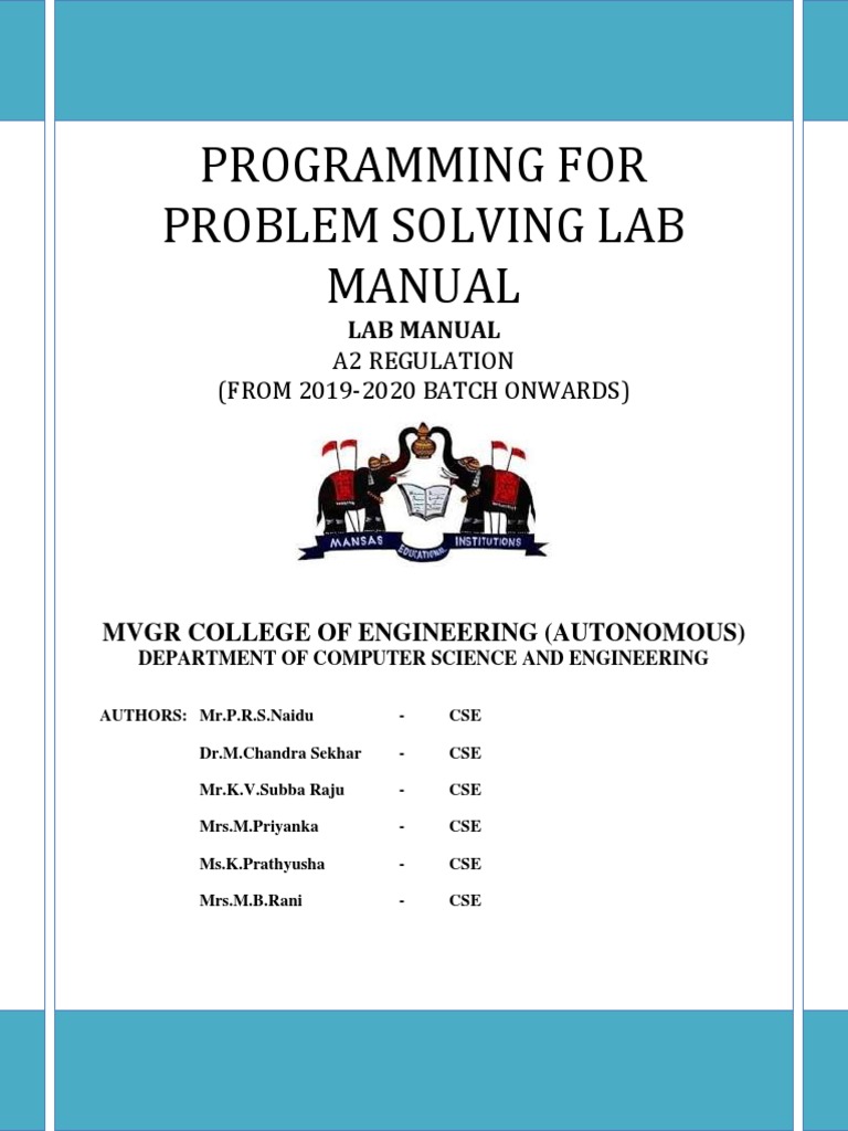 Programming For Problem Solving Lab Manual | PDF | Gnu | Computer Programming