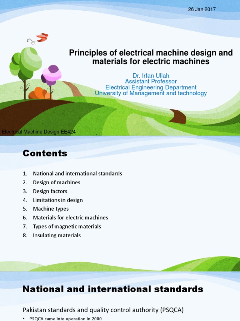 Principles of Electrical Machine Design and Materials For Electric ...