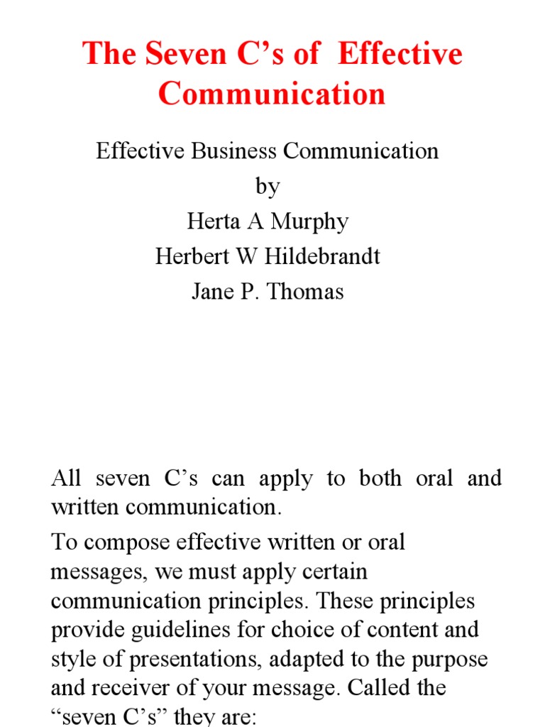 The Seven C's of Effective Communication | PDF | Question | Sentence ...