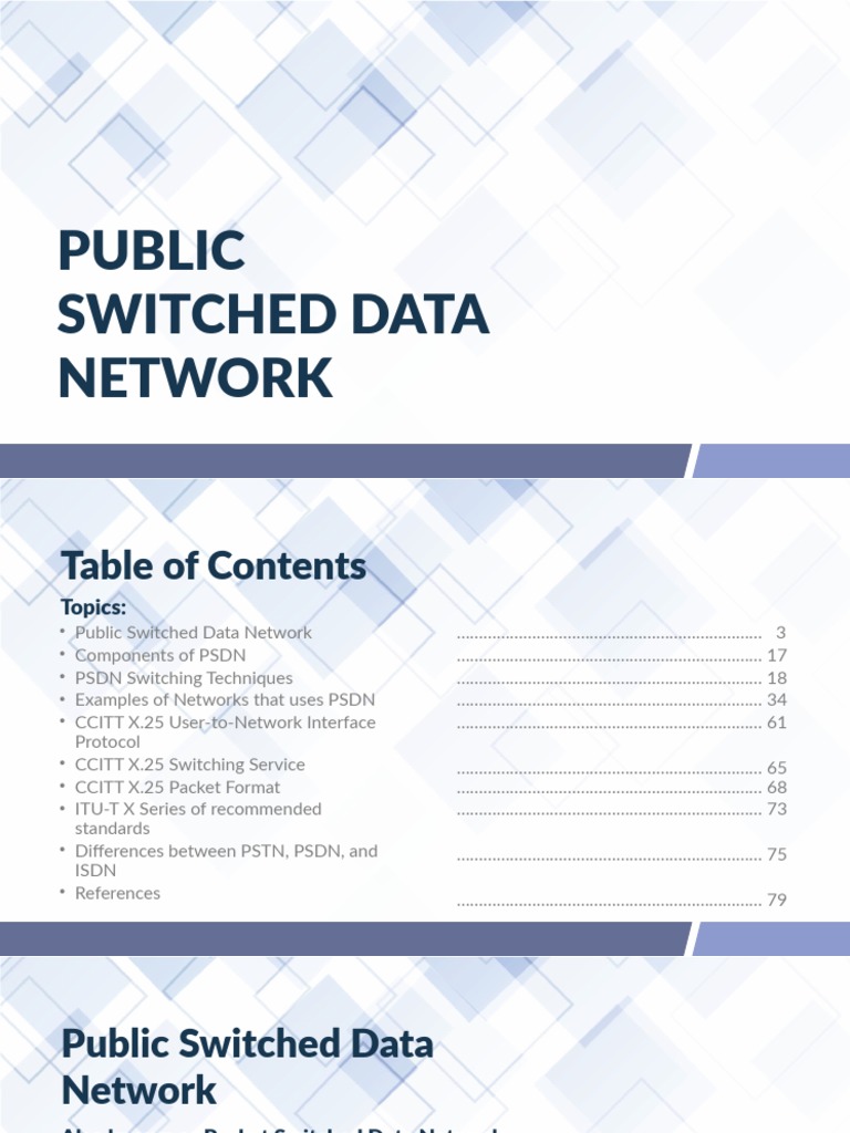 Public Switched Data Network | PDF | Packet Switching | Computer Network