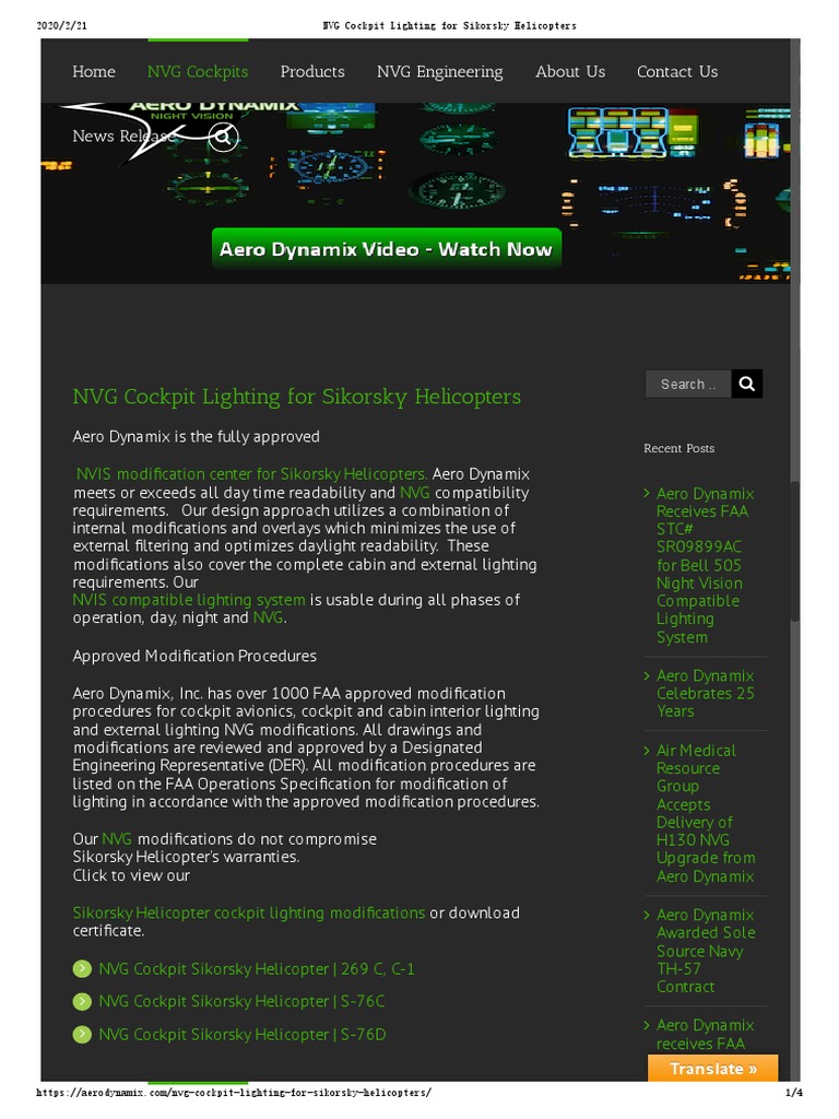 NVG Cockpit Lighting For Sikorsky Helicopters | PDF | Aerospace ...