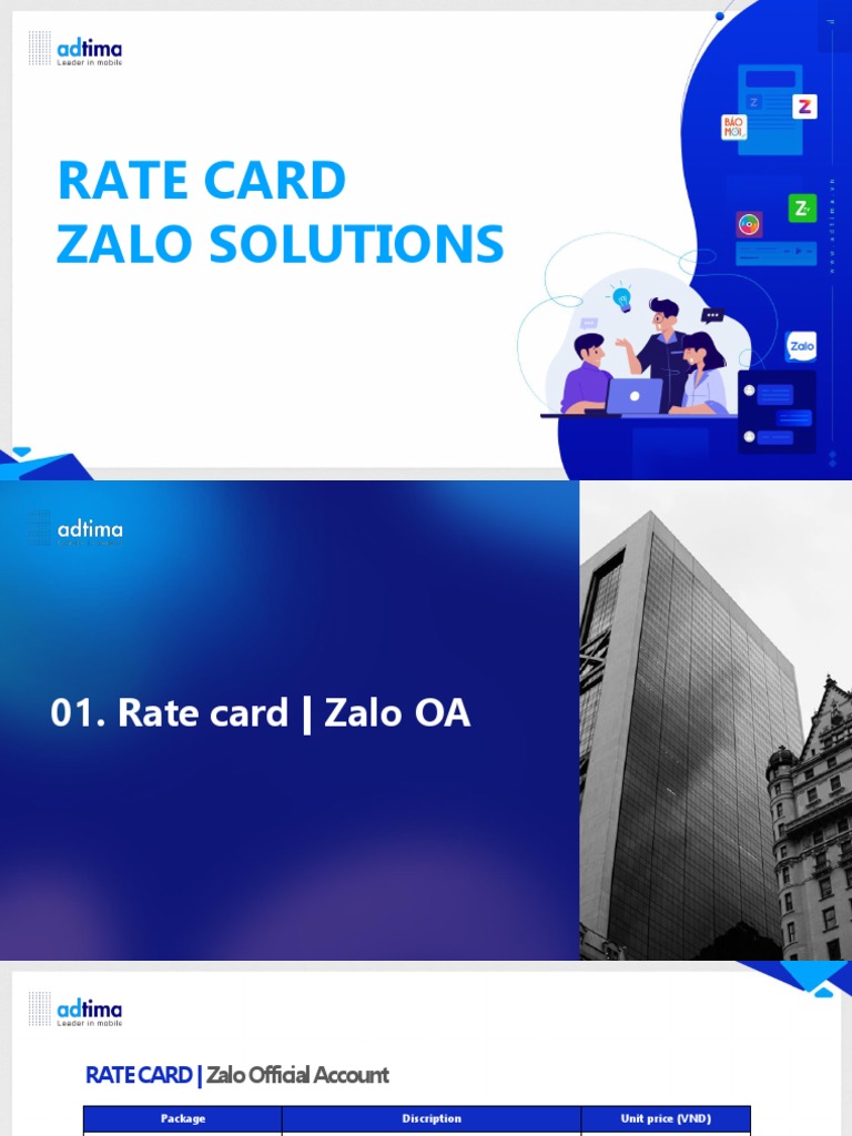Rate Card Zalo Solutions | PDF | Online Services | World Wide Web
