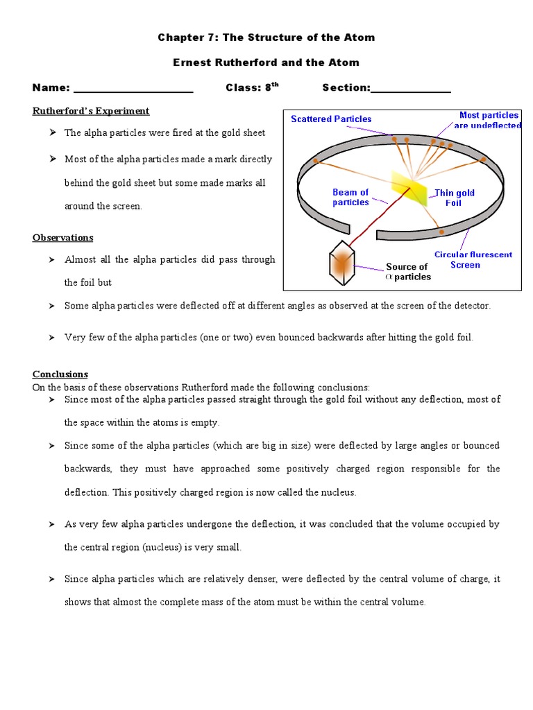 Rutherford's Gold Foil Experiment Insights | PDF | Theoretical Physics ...