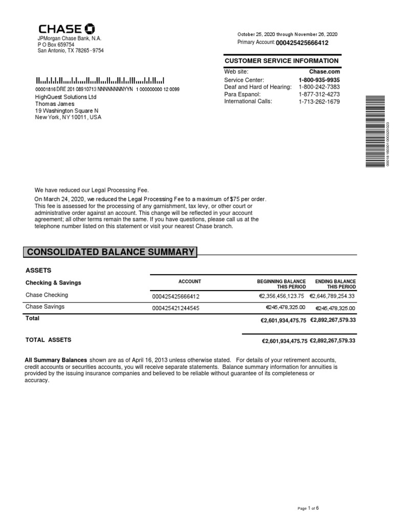 Chase Bank Statement Overview 2013 | PDF | Overdraft | Financial Services