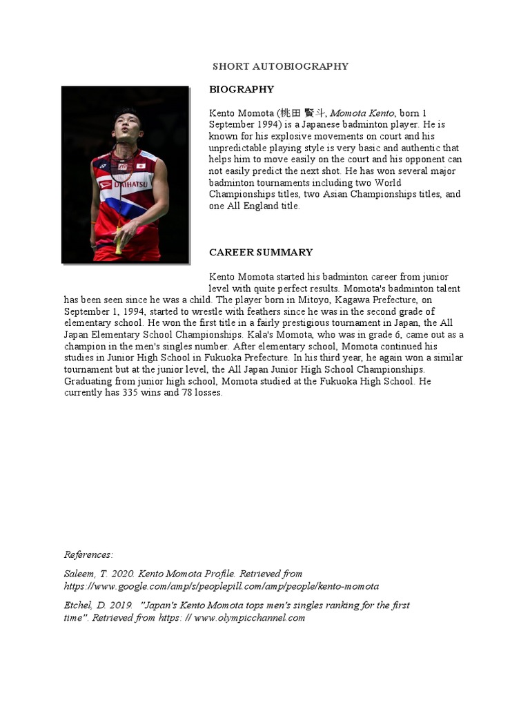 Kento Momota: Badminton Career Overview | PDF