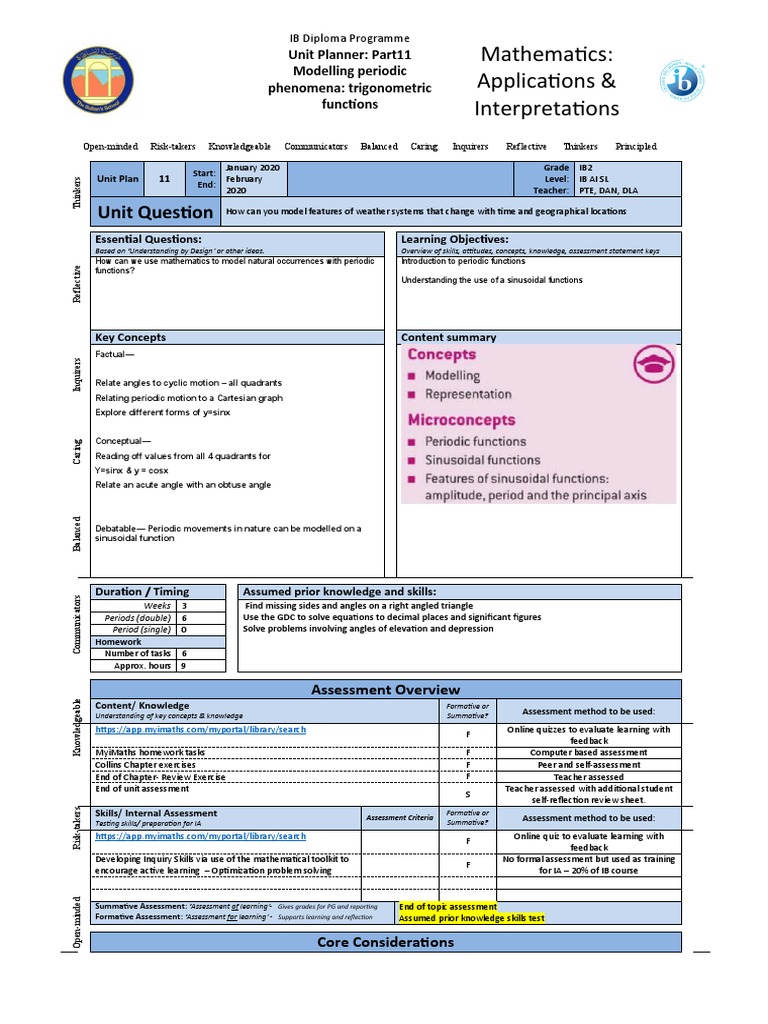 Mathematics: Applications & Interpretations: Unit Question | PDF ...