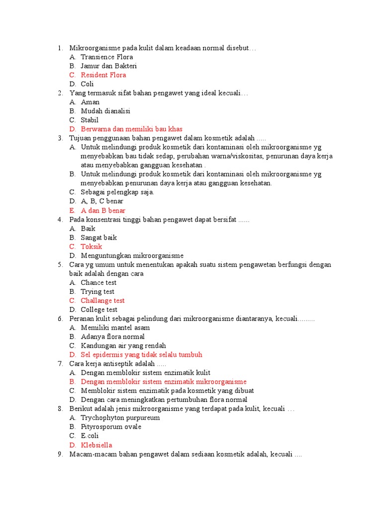 Mikroorganisme dan Bahan Pengawet Kosmetik | PDF | Sains & Matematika