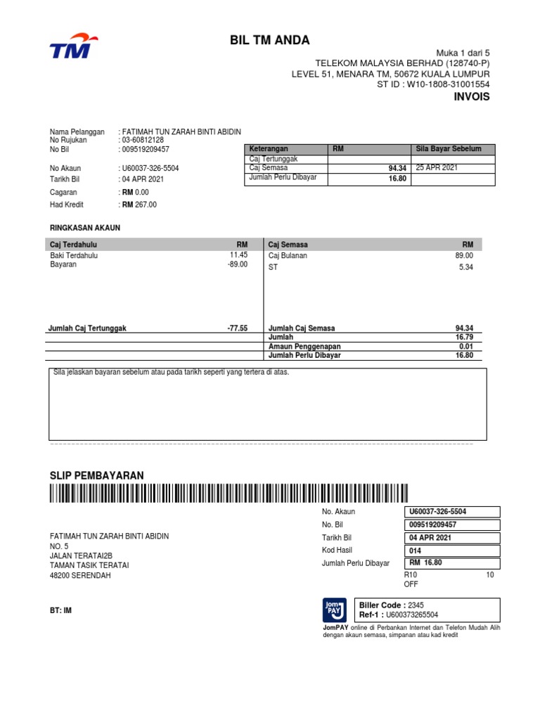 Bil TM Anda: Invois | PDF