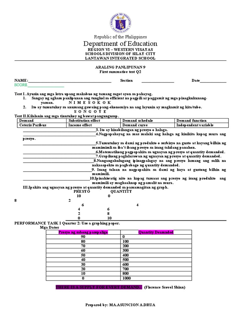 AP 9 ST1 Quarter 2 | PDF