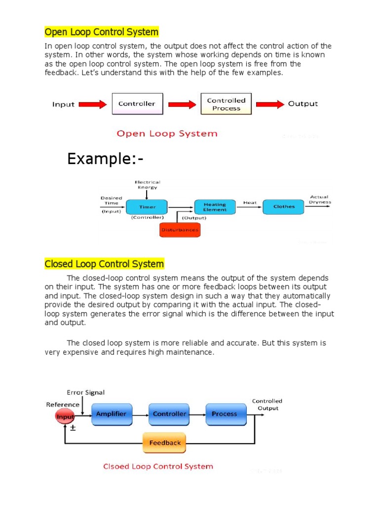 Open and Closed Loop Systems