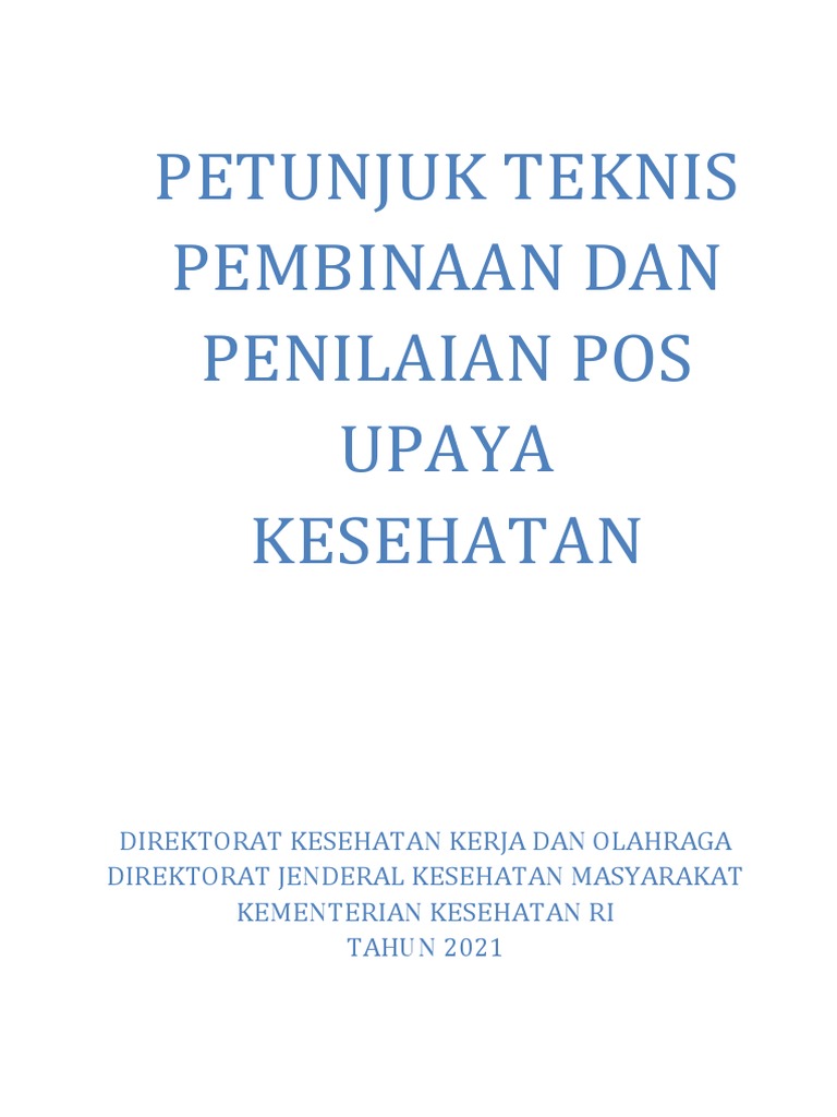 Draft Juknis Pembinaan Pos UKK A5 Per 10 Maret Ed | PDF