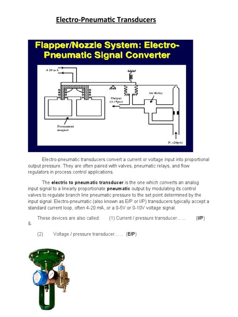Electro-Pneumatic Transducers | PDF