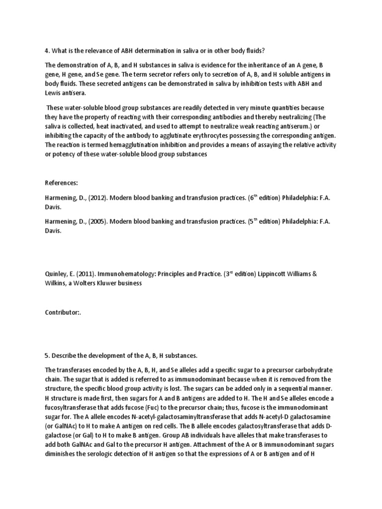 Act 6 QFR 4and5 | PDF | Blood Type | Life Sciences