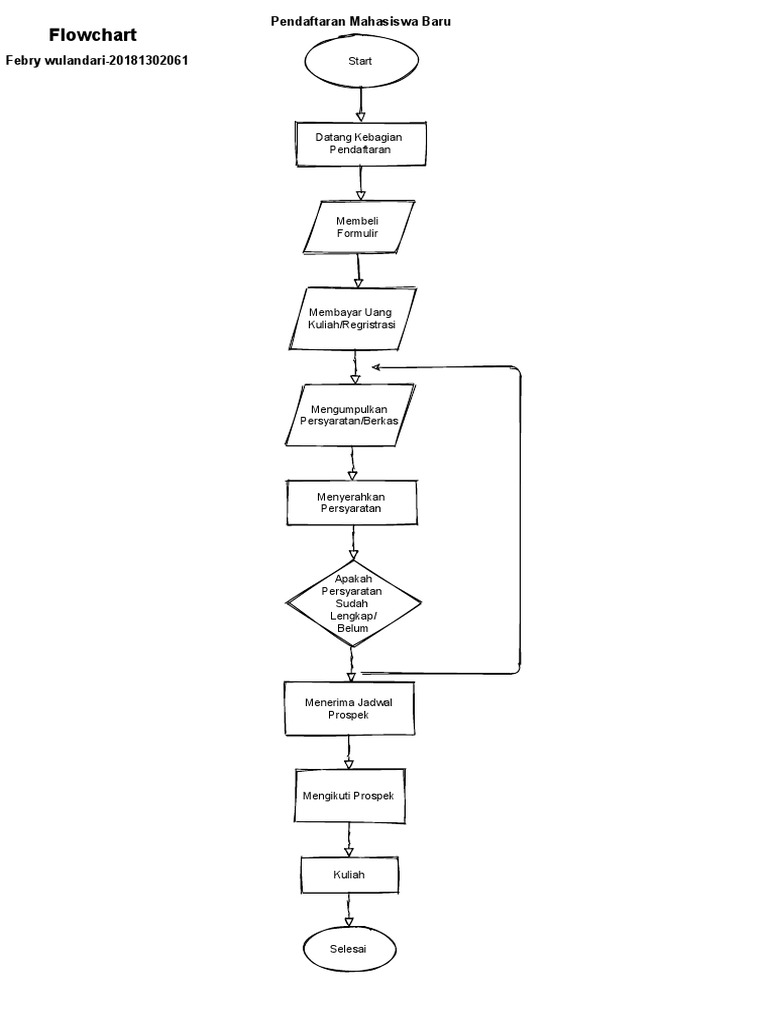 Tugas Flowchart Pendaftaran Mahasiswa Baru | PDF