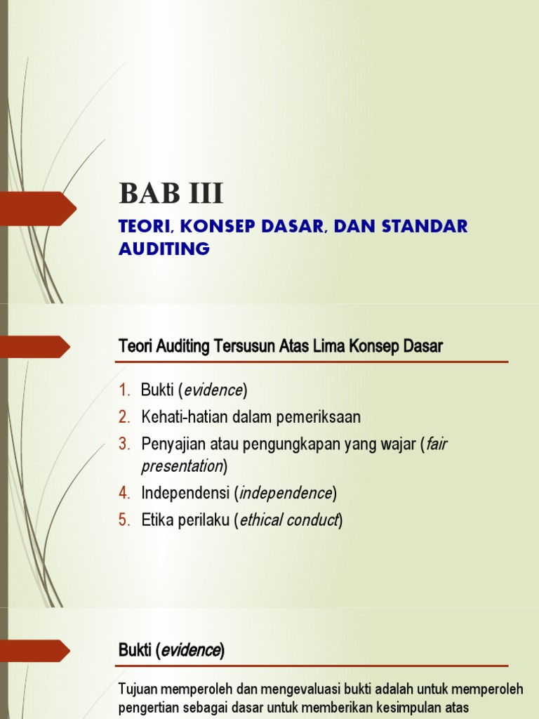 Bab 3 Konsep Dasar Dan Standar Auditing | PDF
