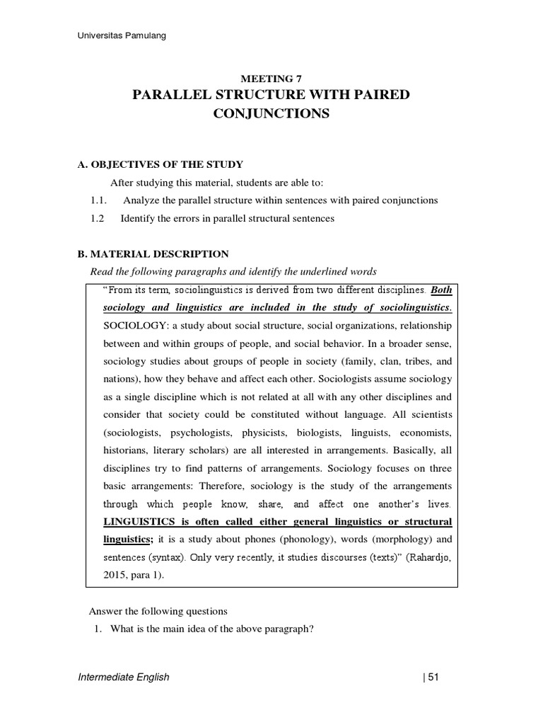 Parallel Structure with Paired Conjunctions: Analyzing Examples and Identifying Errors in ...