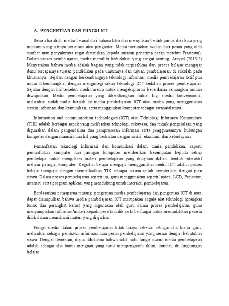 Pengertian Dan Fungsi Ict | PDF