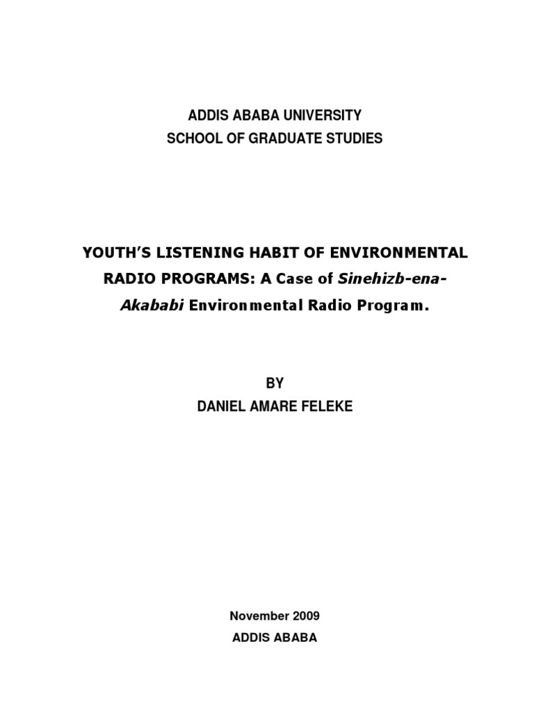 Daniel Amare | PDF | Focus Group | Qualitative Research