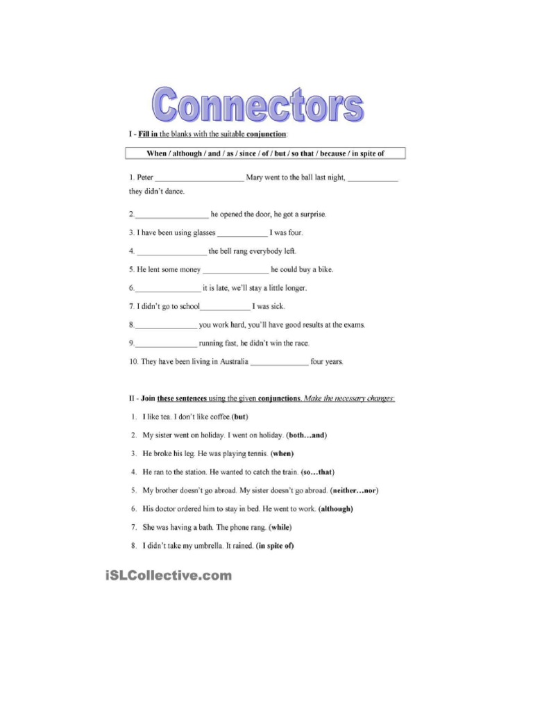 English Connectors and Conjunctions | PDF