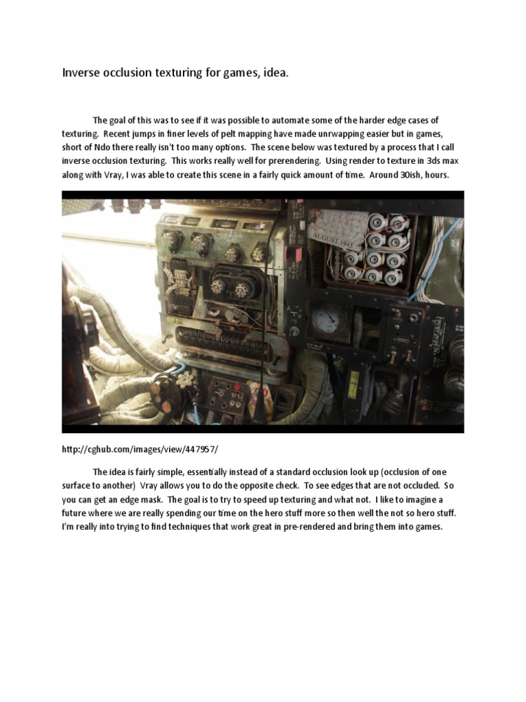 Inverse Occlusion Texturing For Games, Idea | PDF | Texture Mapping | Rendering (Computer Graphics)