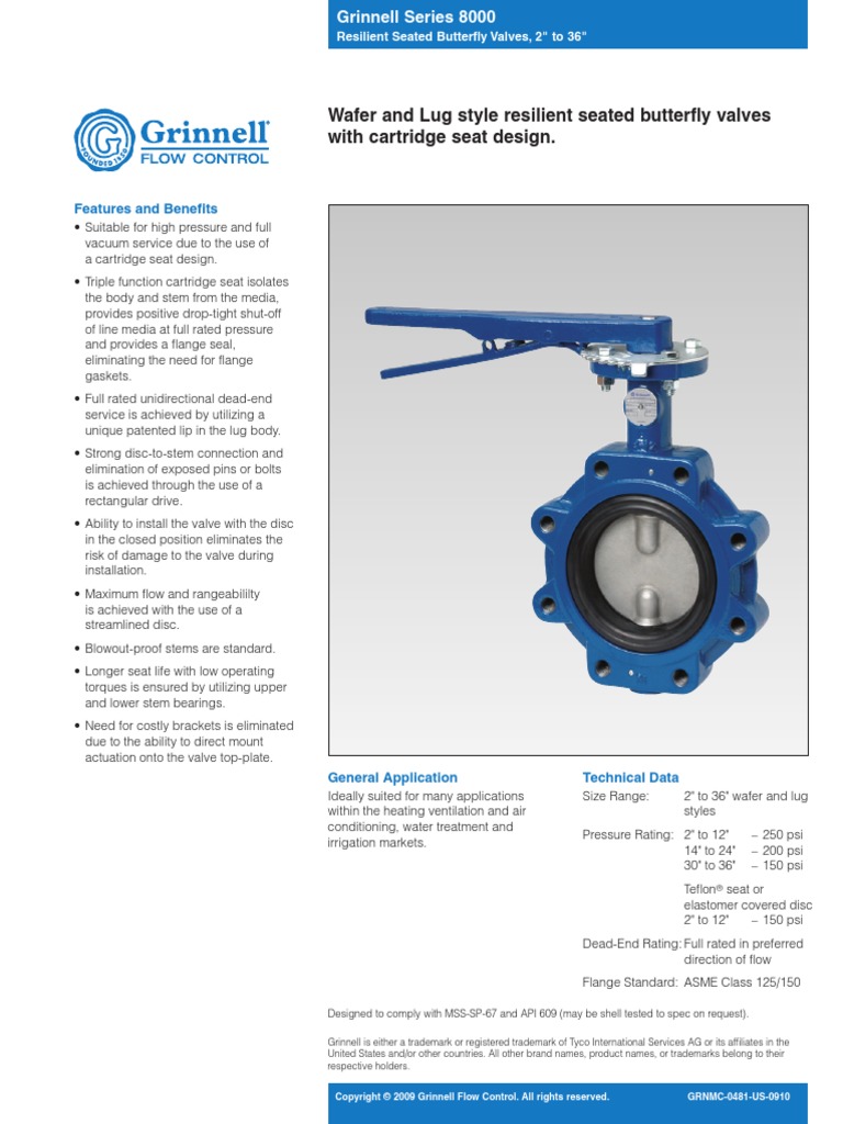 Grinnell Series 8000 | PDF | Valve | Chlorine
