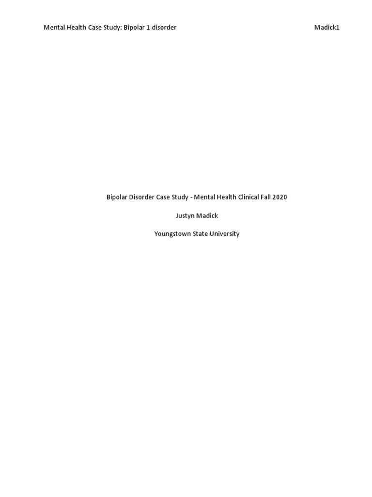 Bipolar Disorder Case Study | PDF | Bipolar Disorder | Mania