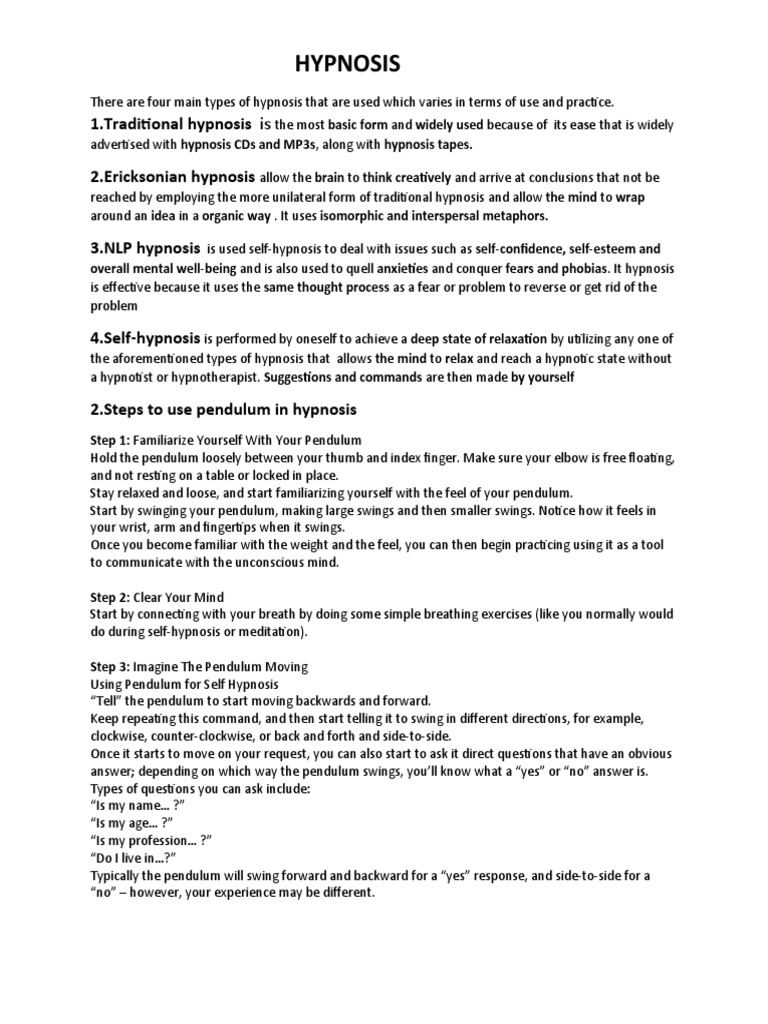 Hypnosis | PDF | Hypnosis | Personal Development